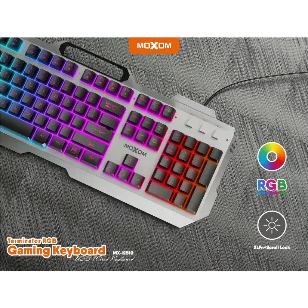MOXOM MX-KB10 RGB Terminator RGB Gaming Keyboard USB Wired Keyboard ...