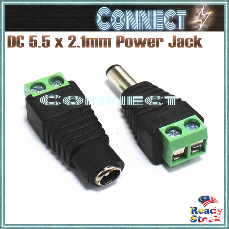 DC Power Jack 5.5 x 2.1mm Screw DC 5.5 x 2.5mm Type Female Male For ...