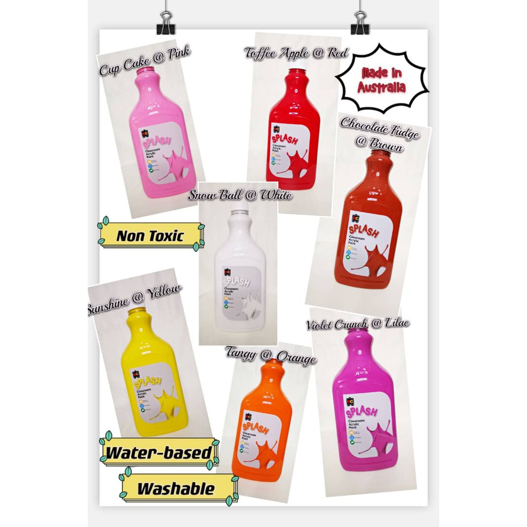ORIGINAL Australia Made non-toxic Splash Classroom Acrylic paint (READY ...