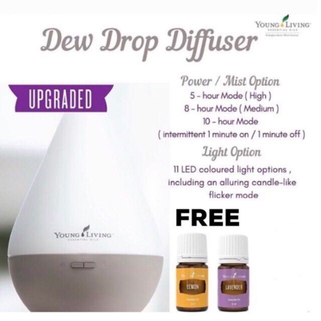 [Cheapest Ready-Stock] NEW VERSION YOUNG-LIVINGs DEW DROP DIFFUSER (FREE 2 oil) 1year warranty ...
