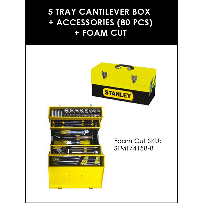 STANLEY 5 Tray Cantilever Box 80pcs | Shopee Malaysia