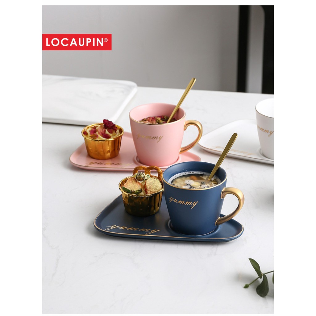 Locaupin Ins Coffee Mug Elegant Ceramic Mug Set Creative Coffee Mug for ...