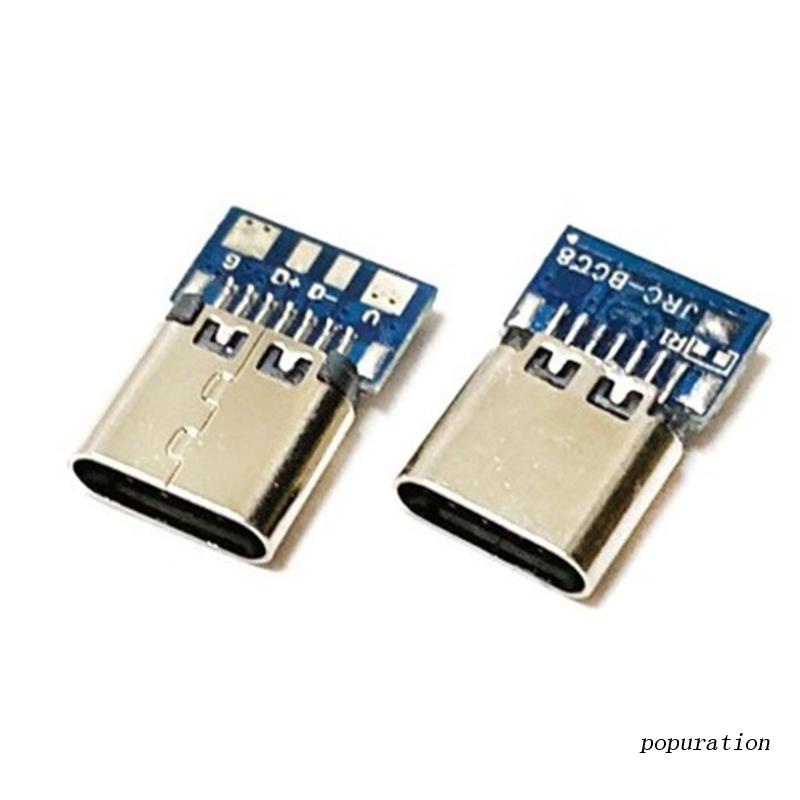 POP 2x Micro USB Type-C Standard Port Connector 16 Pin Female Solder ...