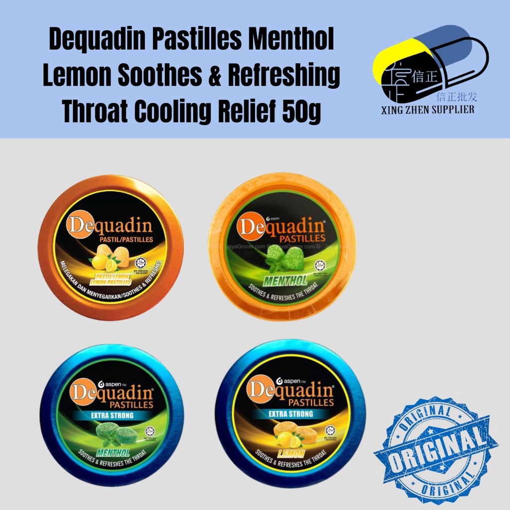Dequadin Pastilles Menthol Lemon Soothes & Refreshing Throat Cooling ...