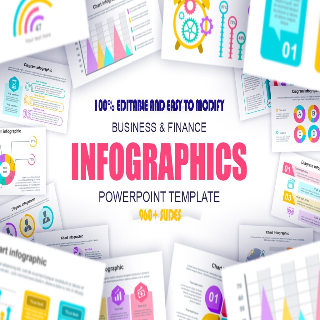Premium Infographics Templates with 960+ useful slides | Shopee Malaysia