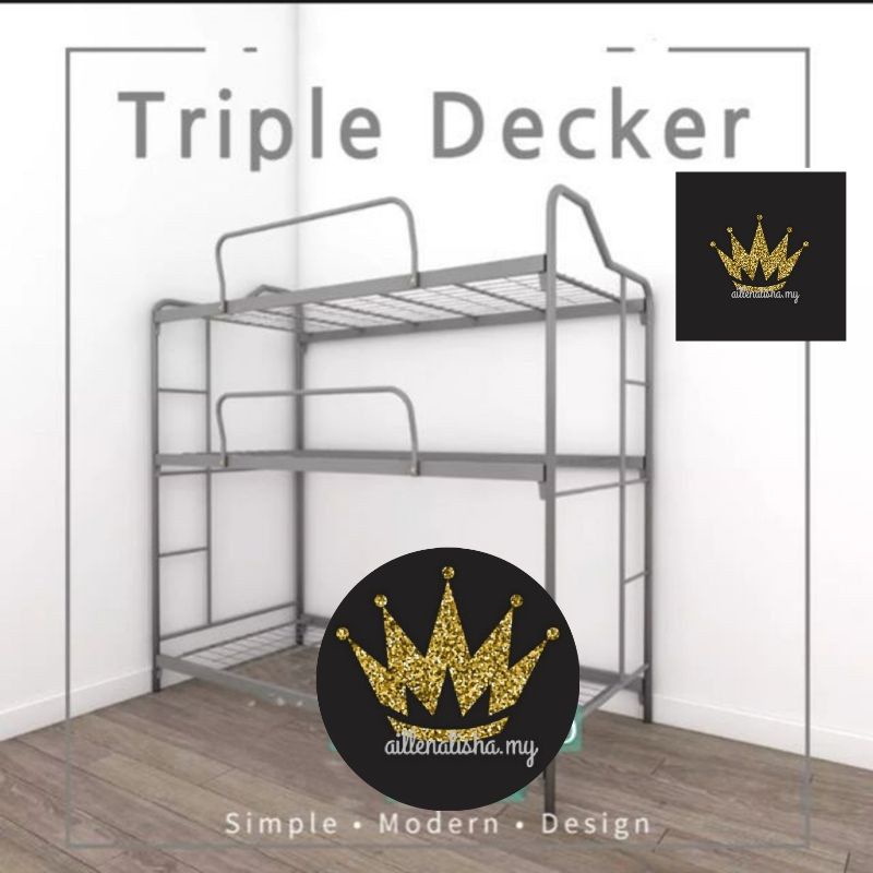 3V Single Triple decker bed/double decker bed/katil 3 tingkat/hostel ...