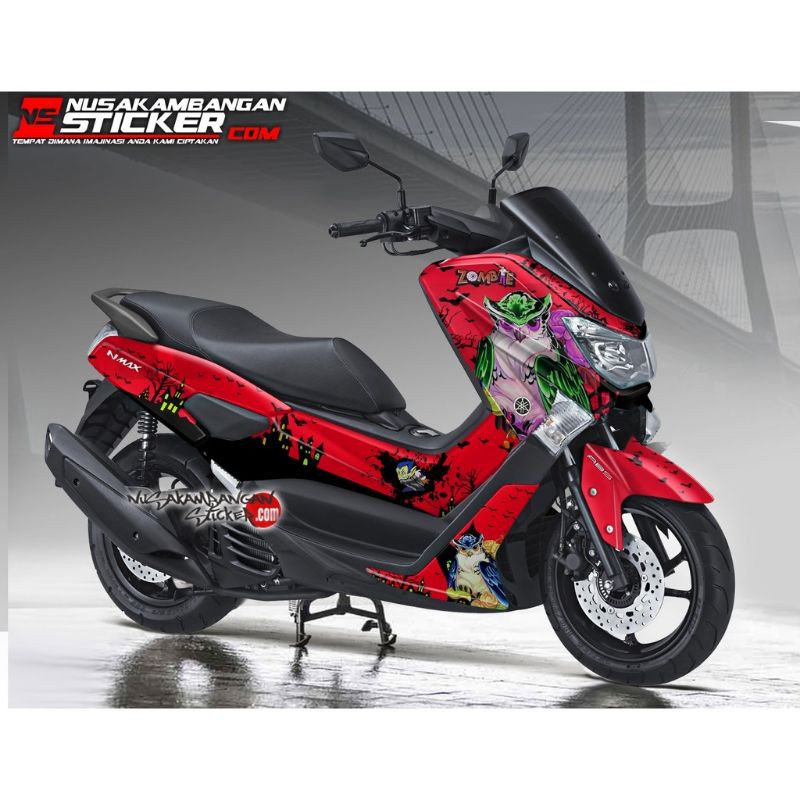 MERAH Yamaha Nmax Motorcycle Sticker Decal Full Body Owl Red Graphic ...