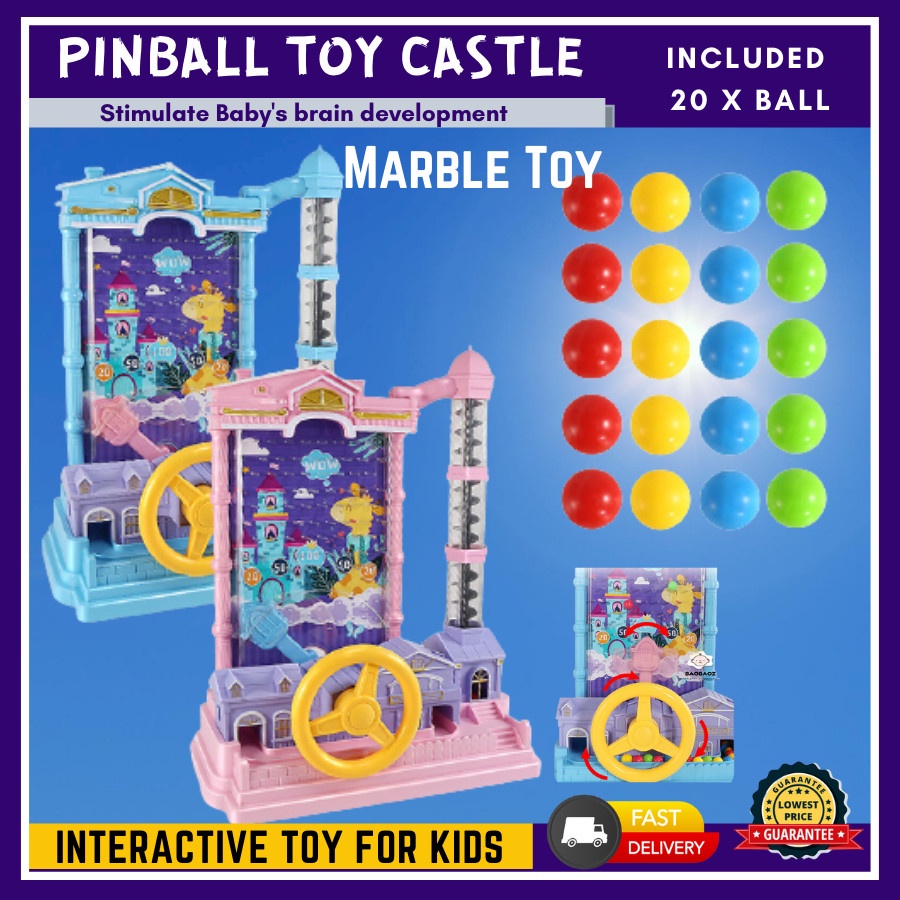 Pinball Arcade Toy Castle Electric Elevator Maze Ball Catching Gravity ...