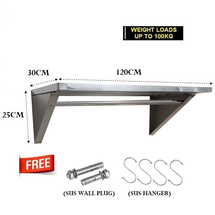 WALL SHELF 墙壁架/ STAINLESS STEEL WALL RACK/ RAK DINDING STORAGE ...