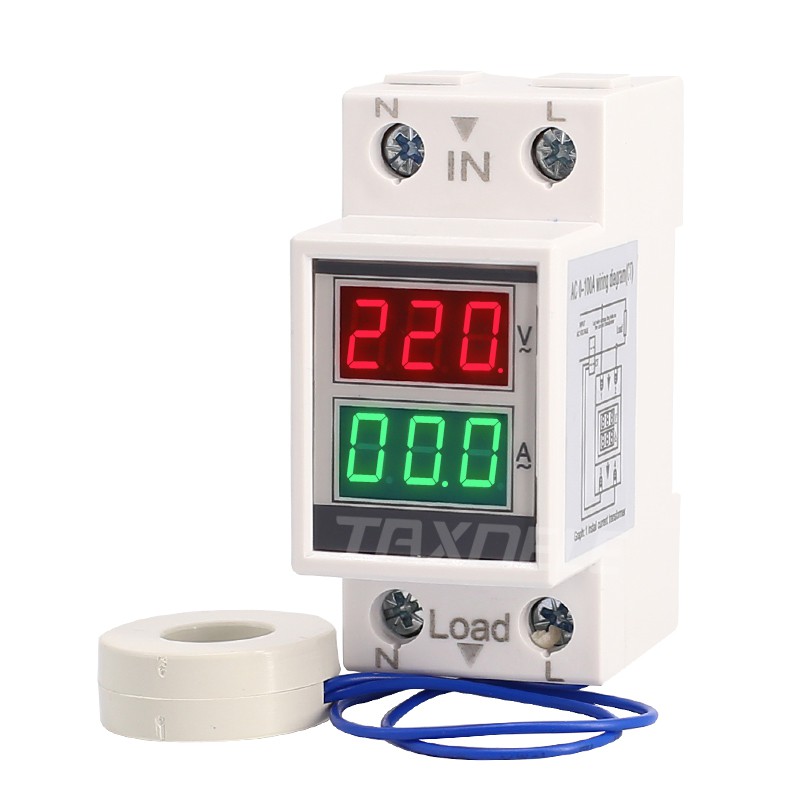 DIN rail Multi function Digital Meter AC 160-275V 1-100A 60A Ammeter ...