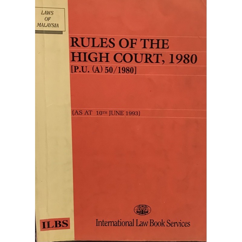 Laws Of Malaysia Rules Of The High Court Use Book Shopee Malaysia