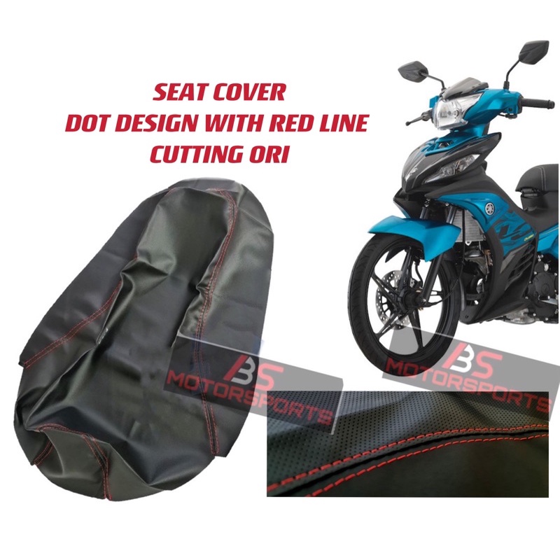 YAMAHA LC135 V2 - V7 SEAT COVER DOT DESIGN WITH RED LINE CUTTING ORI ...