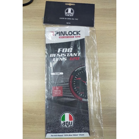 ORIGINAL AGV PISTA PINLOCK LENS 120 RACE 3 CLEAR/ AGV PISTA HELMET PIN ...