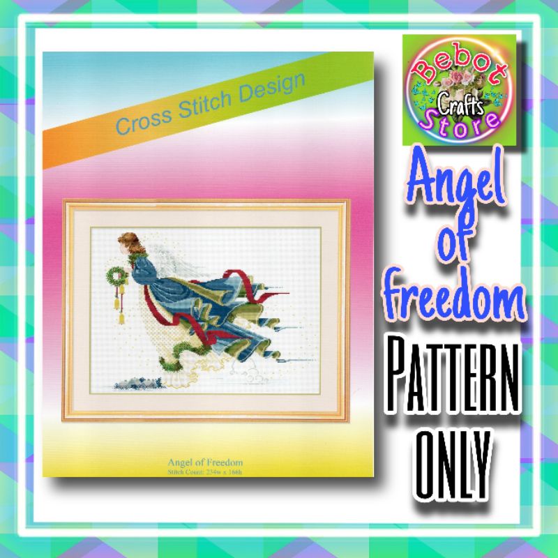 Angel of freedom cross stitch pattern / Pattern only | Shopee Malaysia