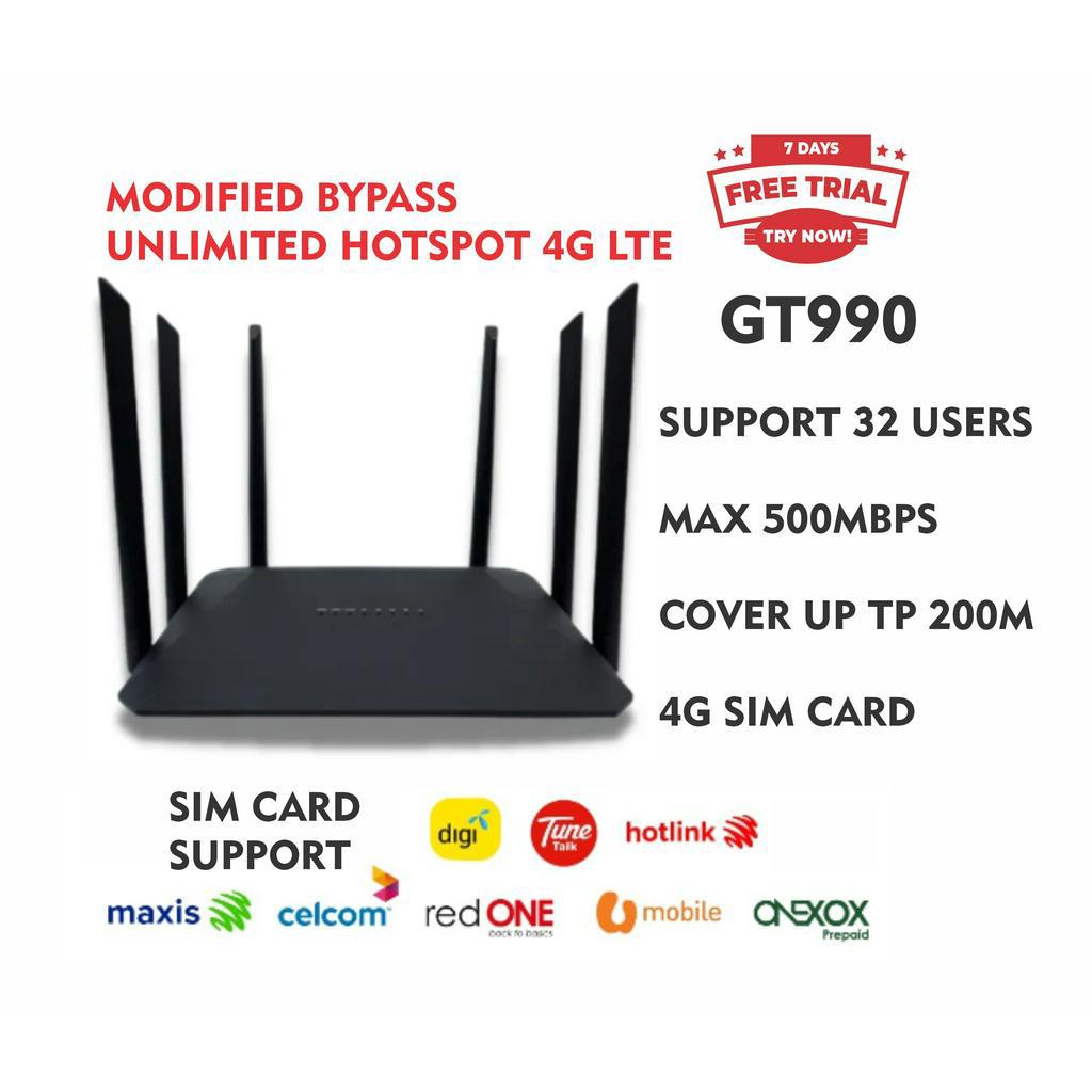 NEW Version GT990 PRO Modified Unlimited Hotspot 4G LTE Sim Card Modem ...