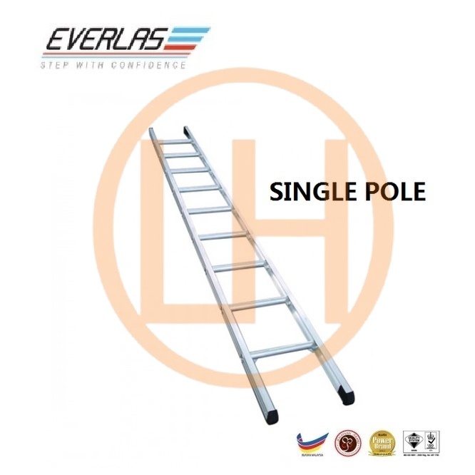 Everlas ES Series Heavy Duty Single Pole Ladder ES08DR / ES10DR ...