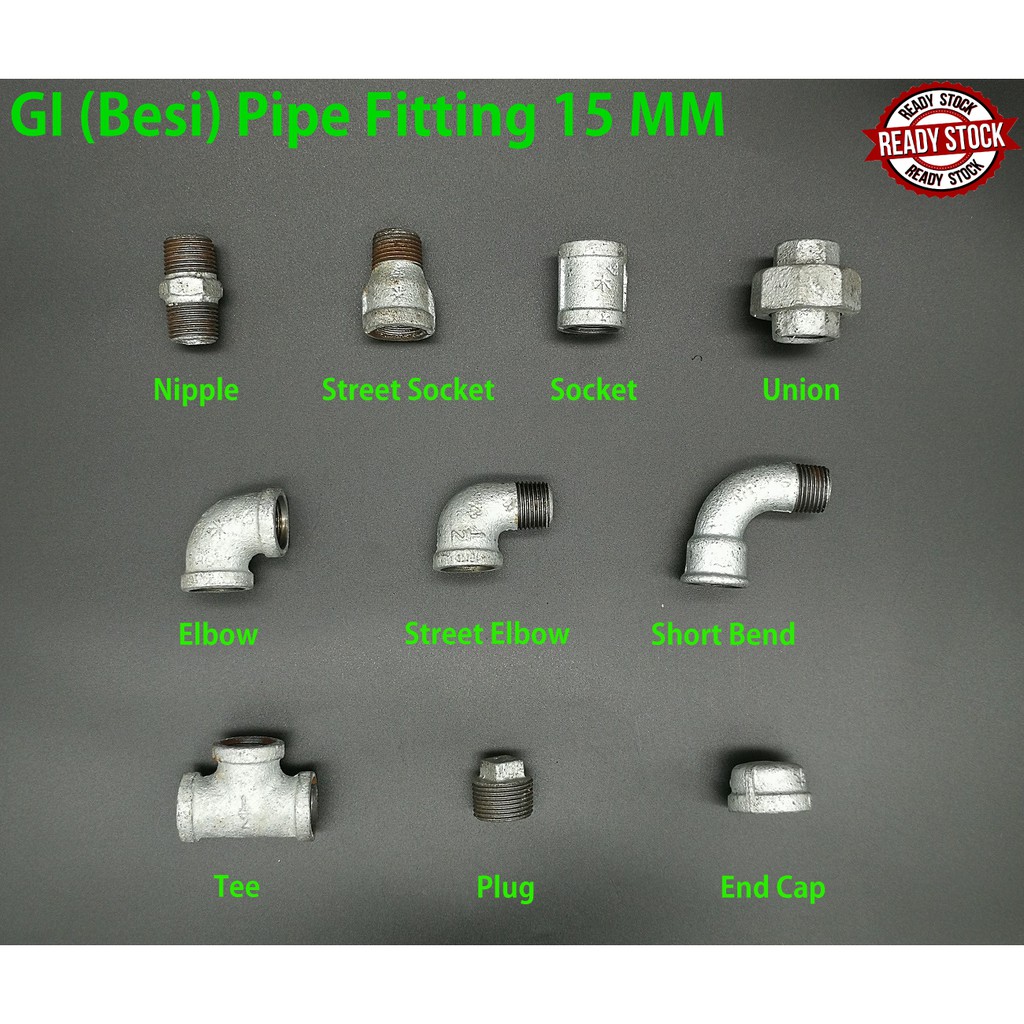 15MM GI FITTING | GALVANIZED PAIP AIR FITTING | TEE | SOCKET | ELBOW ...