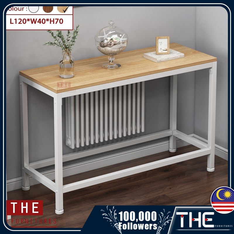 THE Europe Design Study Table Modern Desk Side Table Fashion Style (L120 x W40 x H70cm) | Shopee ...