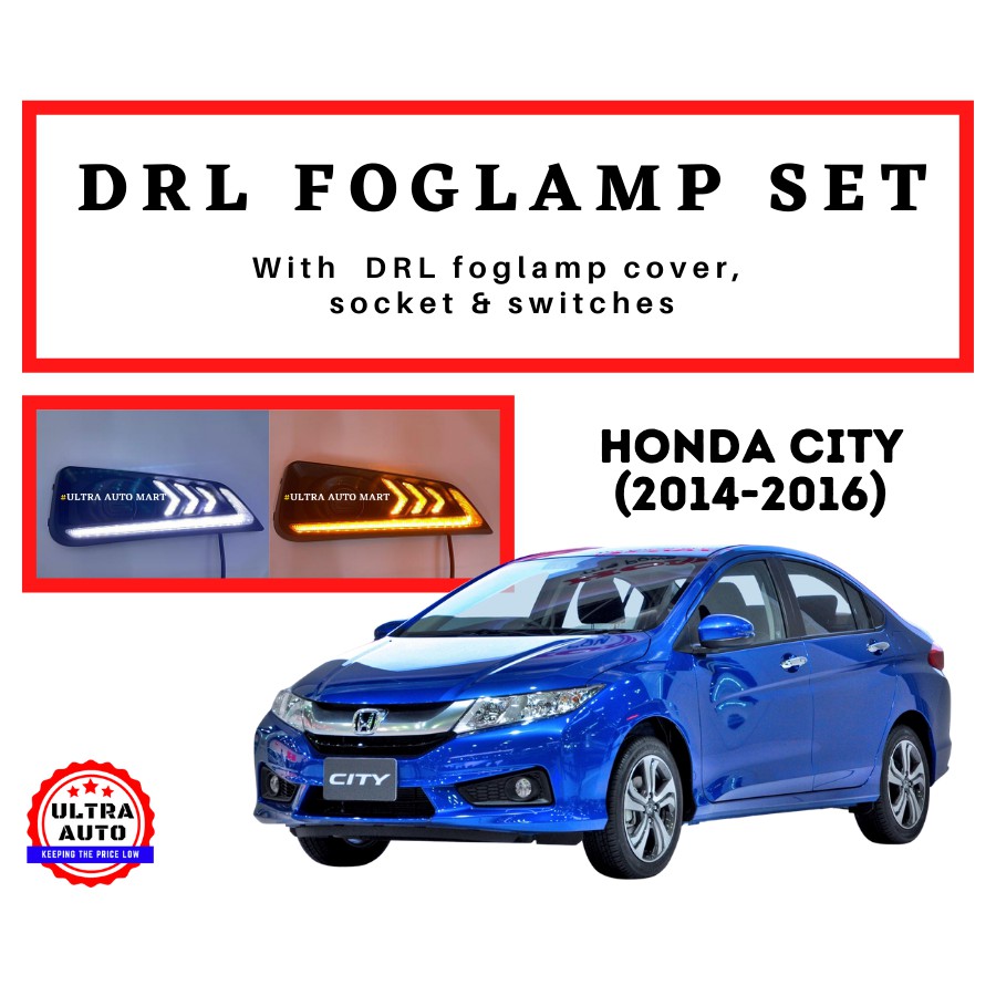 FOG LAMP DRL DAYLIGHT LED HONDA CITY 2014-2016 LIGHT SPOTILGHT ...