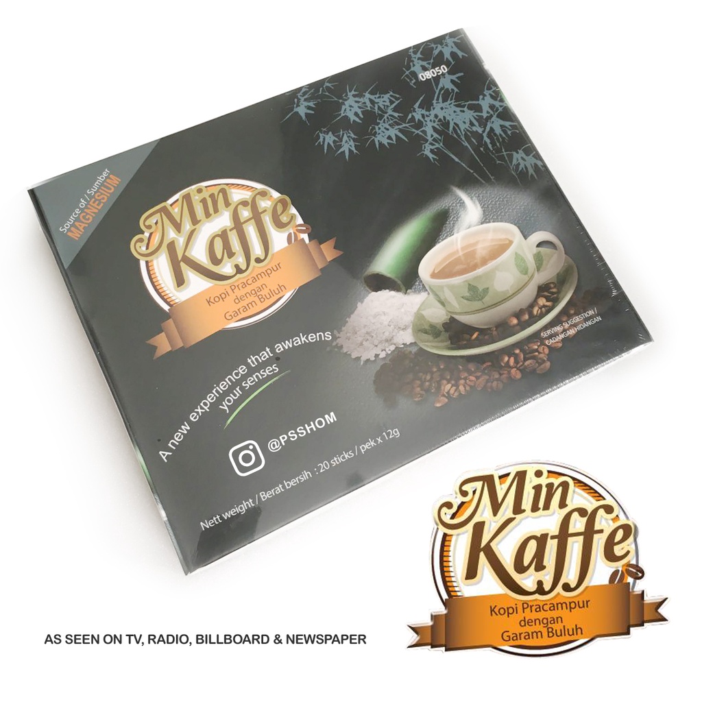 MIN KAFFE HAI O ( MINERAL COFFEE ) 海鸥竹盐咖啡 100% AUTHENTIC 20 sachets ...