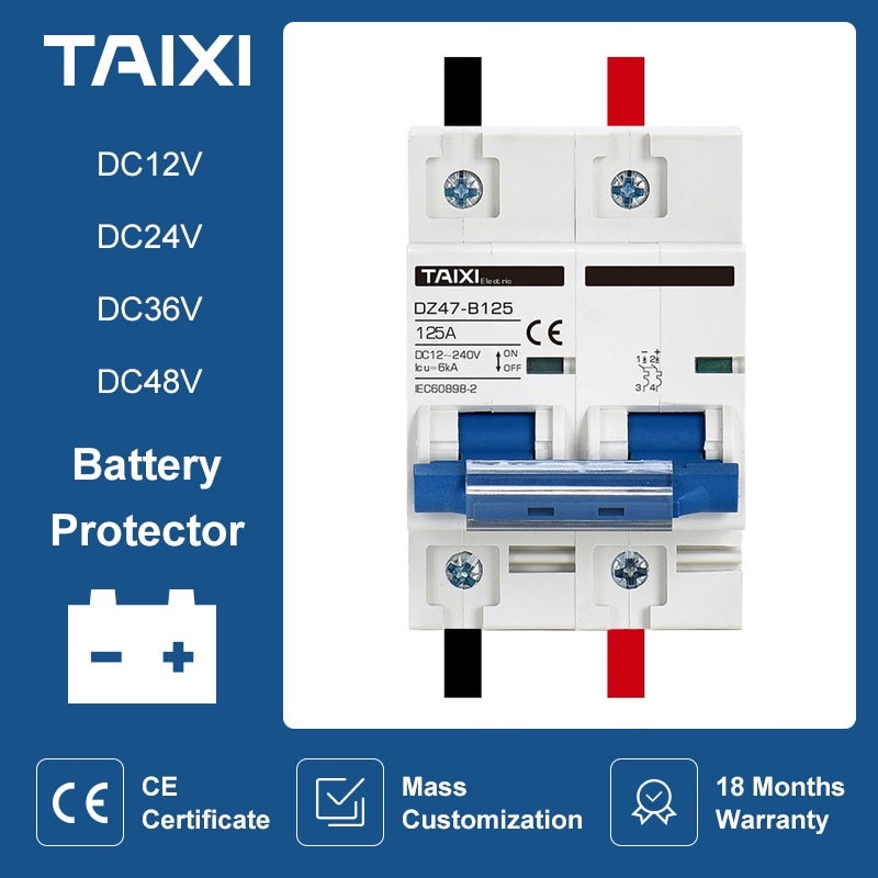 Photovoltaic DC 12V 24V 48V 36V 110V 220V 80A 100A 125A 150A DC MCB ...