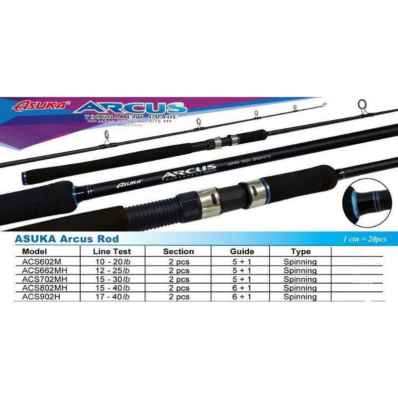 Asuka Arcus Rod Tournament Grade Japan High Graphite Fishing Pancing ...