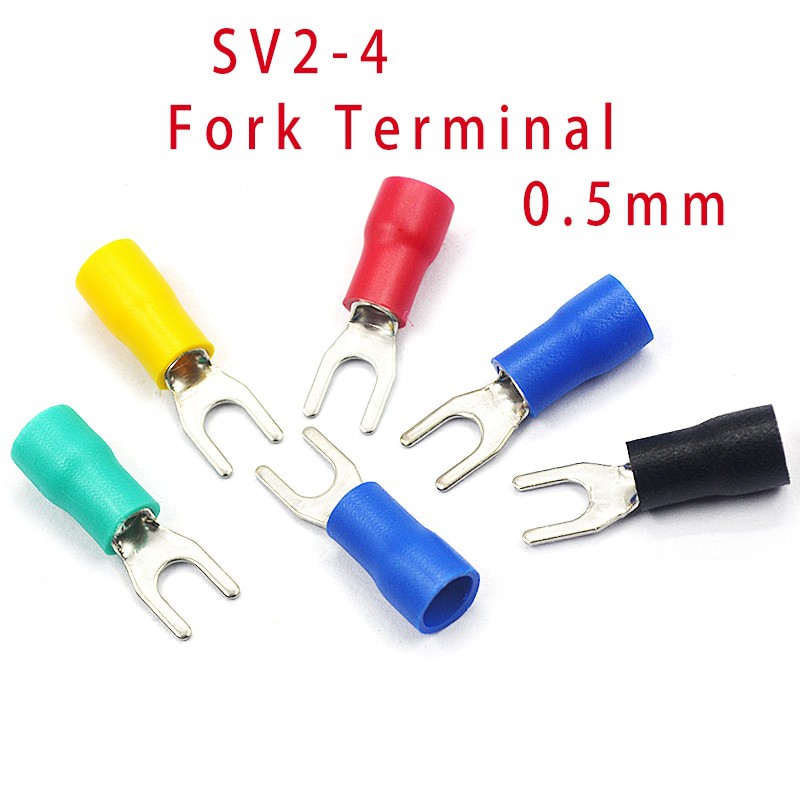 Cold-pressed terminal SV1.25-3.2 fork U-shaped Y-type insert spring connector 0.5 thickness ...