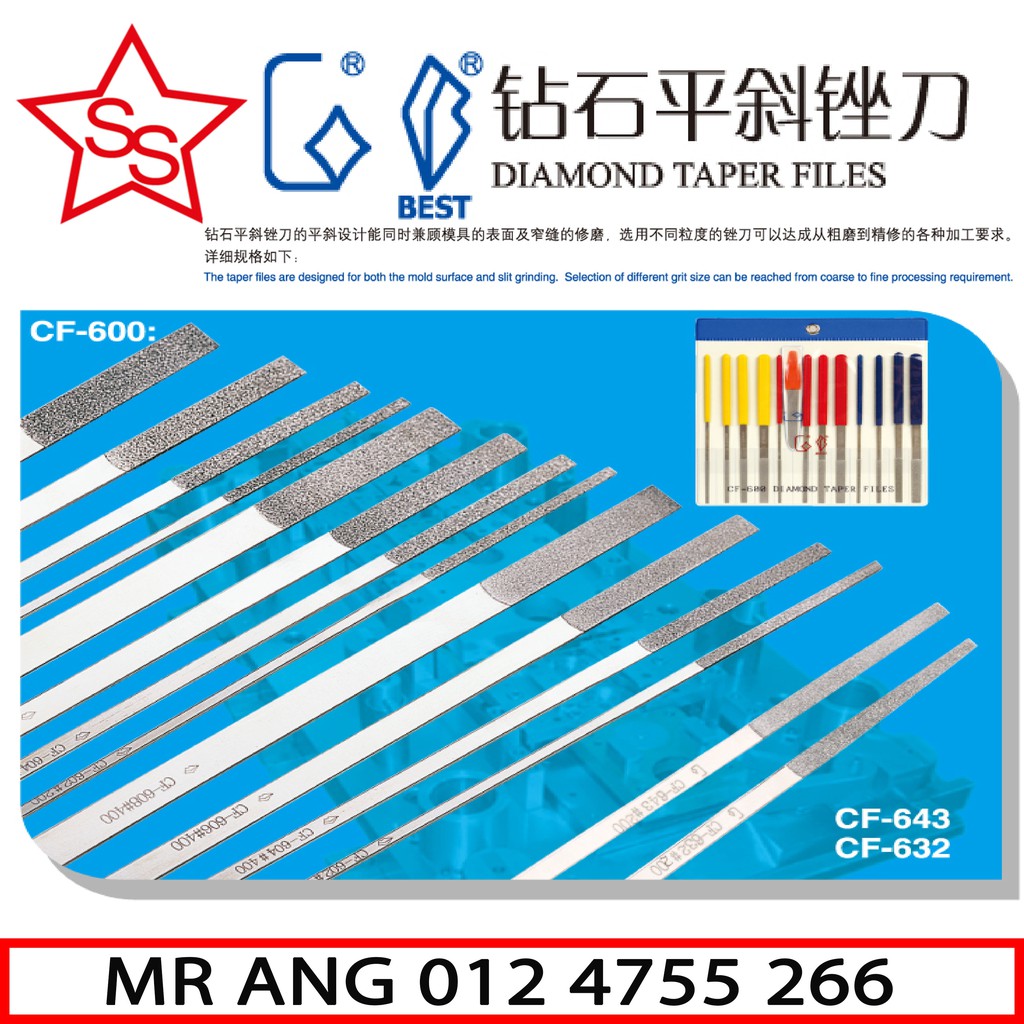 BEST CF-600 Diamond Tapper Files 12PCS SET | Shopee Malaysia