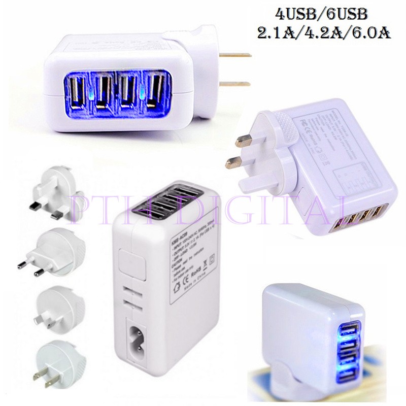 Universal Multipurpose Multi Function Travel USB Port AC Charger Multi ...