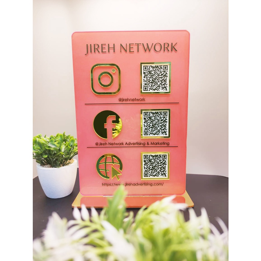 Social Media Counter Sign - QR code, Scan, Custom Acrylic Sign ...