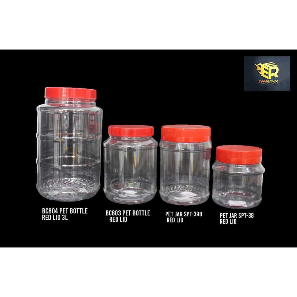 PET BOTTLE WITH RED LID BC804-BC803-SPT39B-SPT38/ BALANG BEKAS KUIH ...