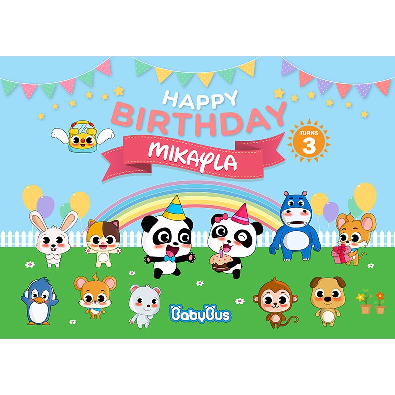Banner Hari Jadi / Banner Hiasan / Birthday - Babybus / Baby Bus ...