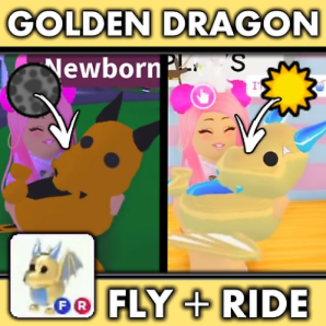 Adopt Me Legendary Golden Dragon Fly Ride(FR) | Shopee Malaysia