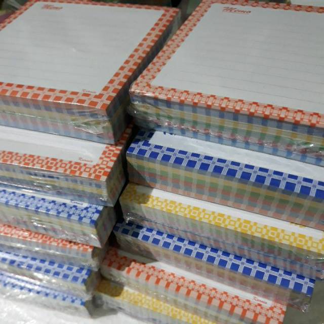 Striped / Plain Color Square Memo 10cm x 10cm x 2.5cm | Shopee Malaysia