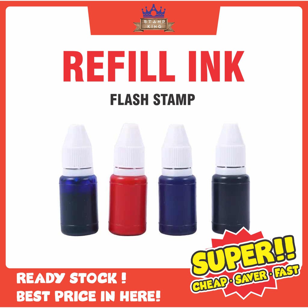 Rubber Stamp Refill Ink Flash Stamp Pre ink name chop cop ready stock ...
