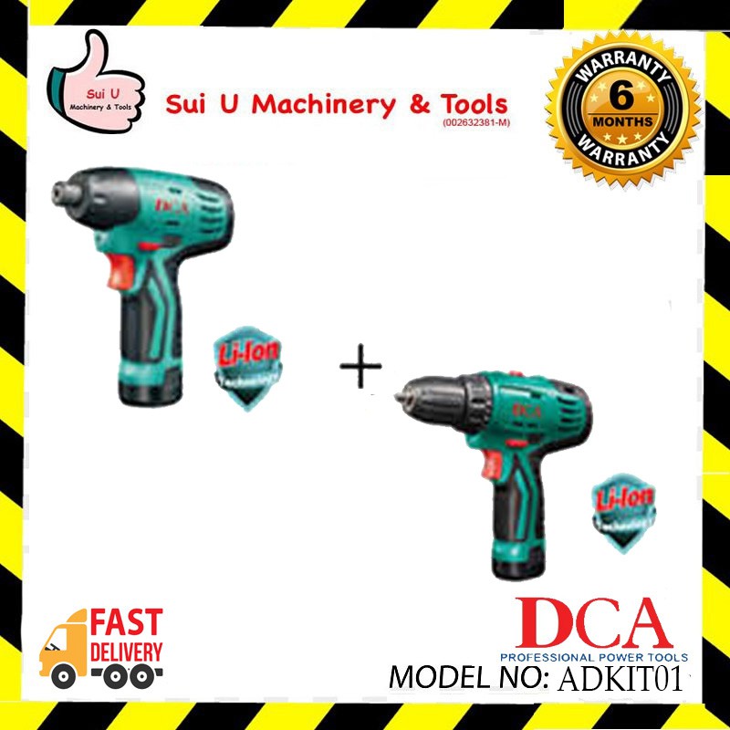 DCA ADKIT01 Cordless Combo Kit ADPL02-8 Cordless Impact Driver ...