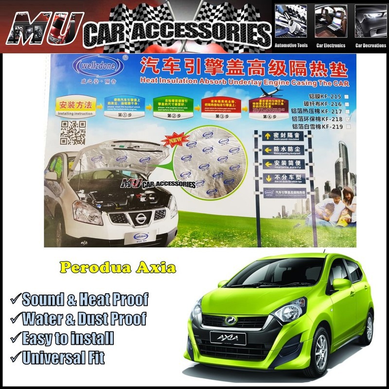 Perodua Axia Car Bonnet Hood Heat Insullation Sound Proof Mat | Shopee ...