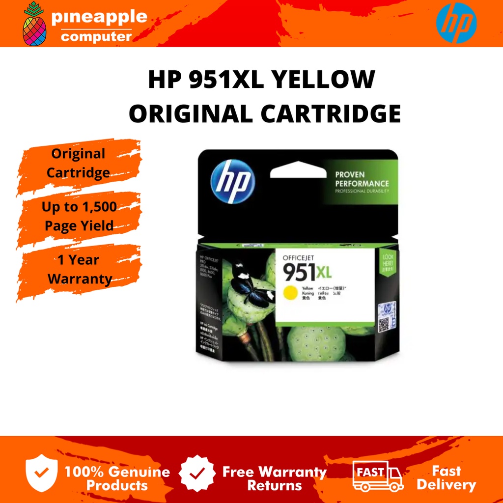 HP 951XL High Yield Yellow Original Ink Cartridge (CN048AA),For 276dw ...