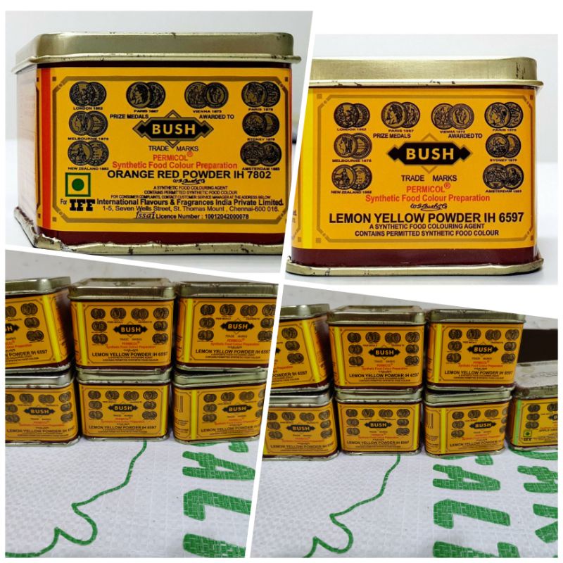 Bush Food Colour Preparation Powder Orange Red / Lemon Yellow 100 gm ...
