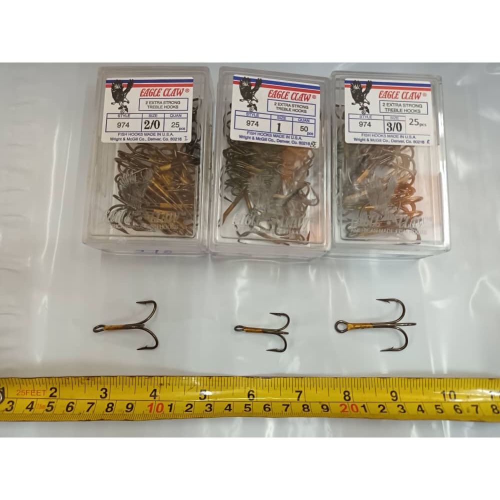 974 EAGLE CLAW TREBLE FISHING HOOK(1pcs) | Shopee Malaysia