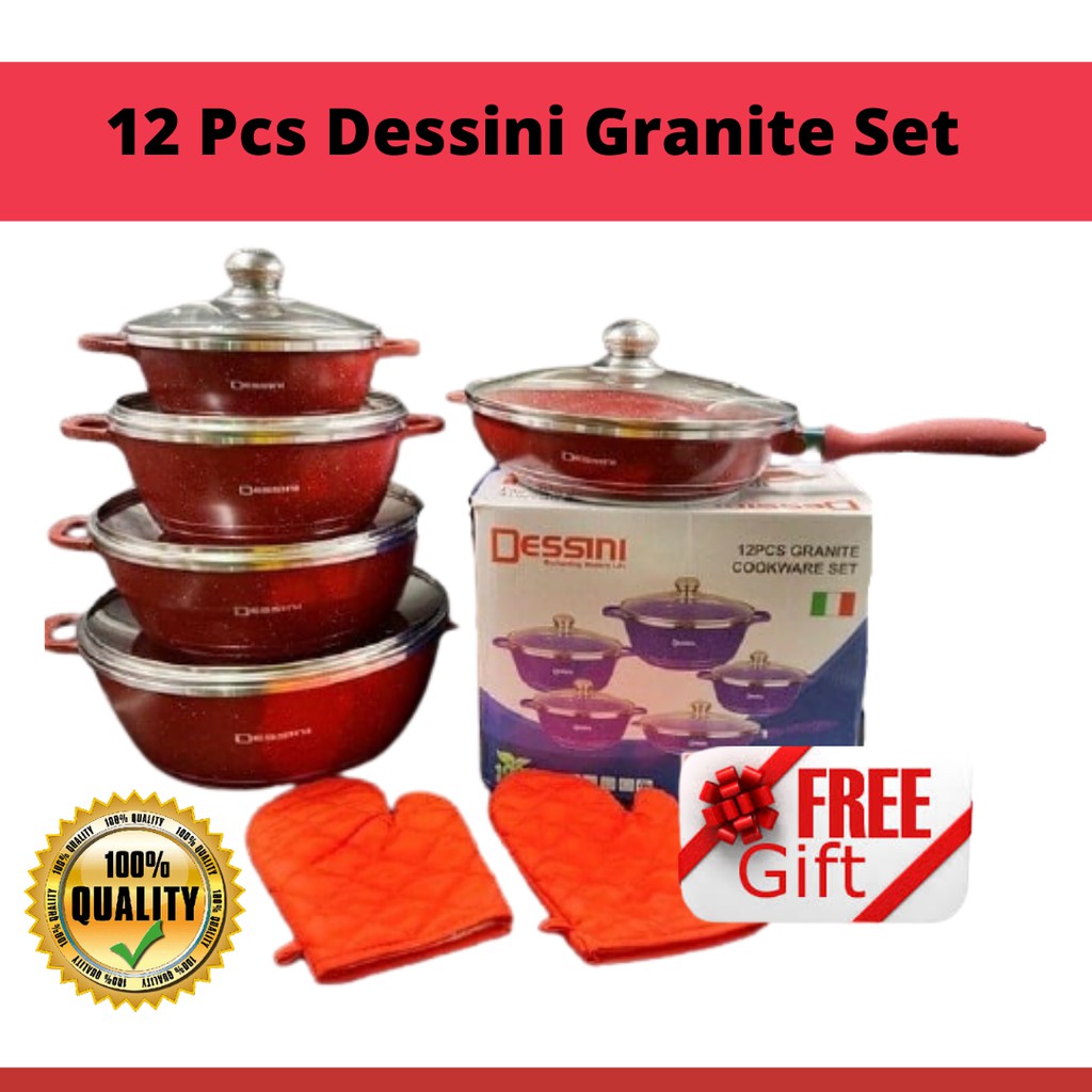 [READY STOCK]PERIUK VIRAL ORIGINAL FROM ITALY DESSINI 12 PCS GRANITE ...