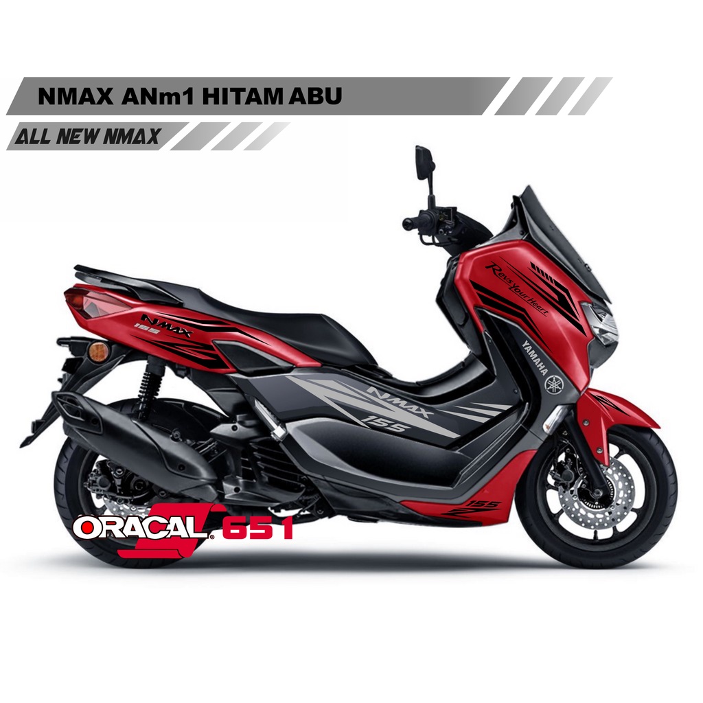 MERAH Sticker YAMAHA NEW NMAX 155 Red CUTTING STRIPING STICKER SPORTY ...