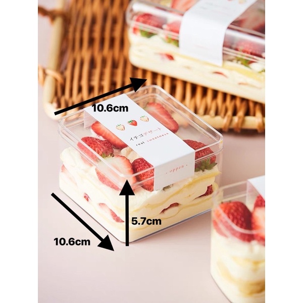 DFC #024 (1pcs) BEKAS BISKUT RAYA/SQUARE Dessert plastic box container ...