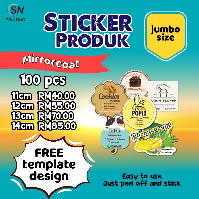 (100 - 300 PCS) STICKER JUMBO SIZE MIRRORCOAT PRODUK CANTIK SUPERGLUE ...