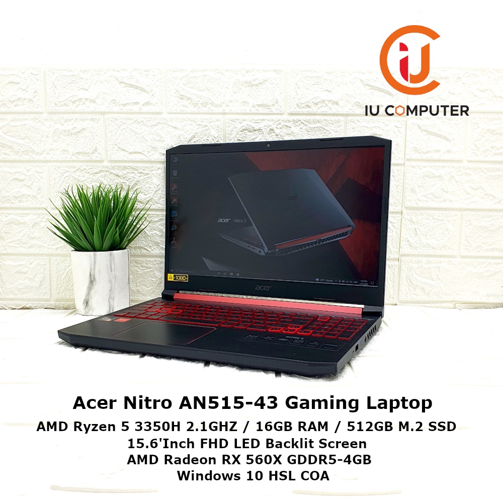ACER NITRO 5 AN515-43 AMD RYZEN 5 3550H 16GB RAM 512GB SSD RADEON RX ...