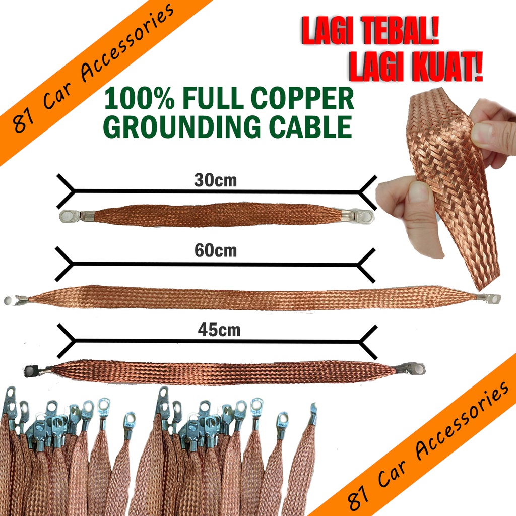 [81] 100% Full Copper 500AMP Grounding Cable Braided Lipan Buy 5 Free 1 ...