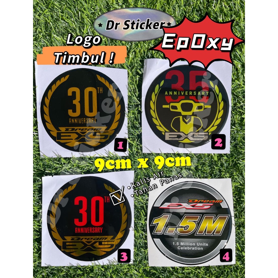 EPOXY STICKER STIKER HONDA TIMBUL EX5 DREAM 30TH 35TH ANNIVERSARY 1 ...