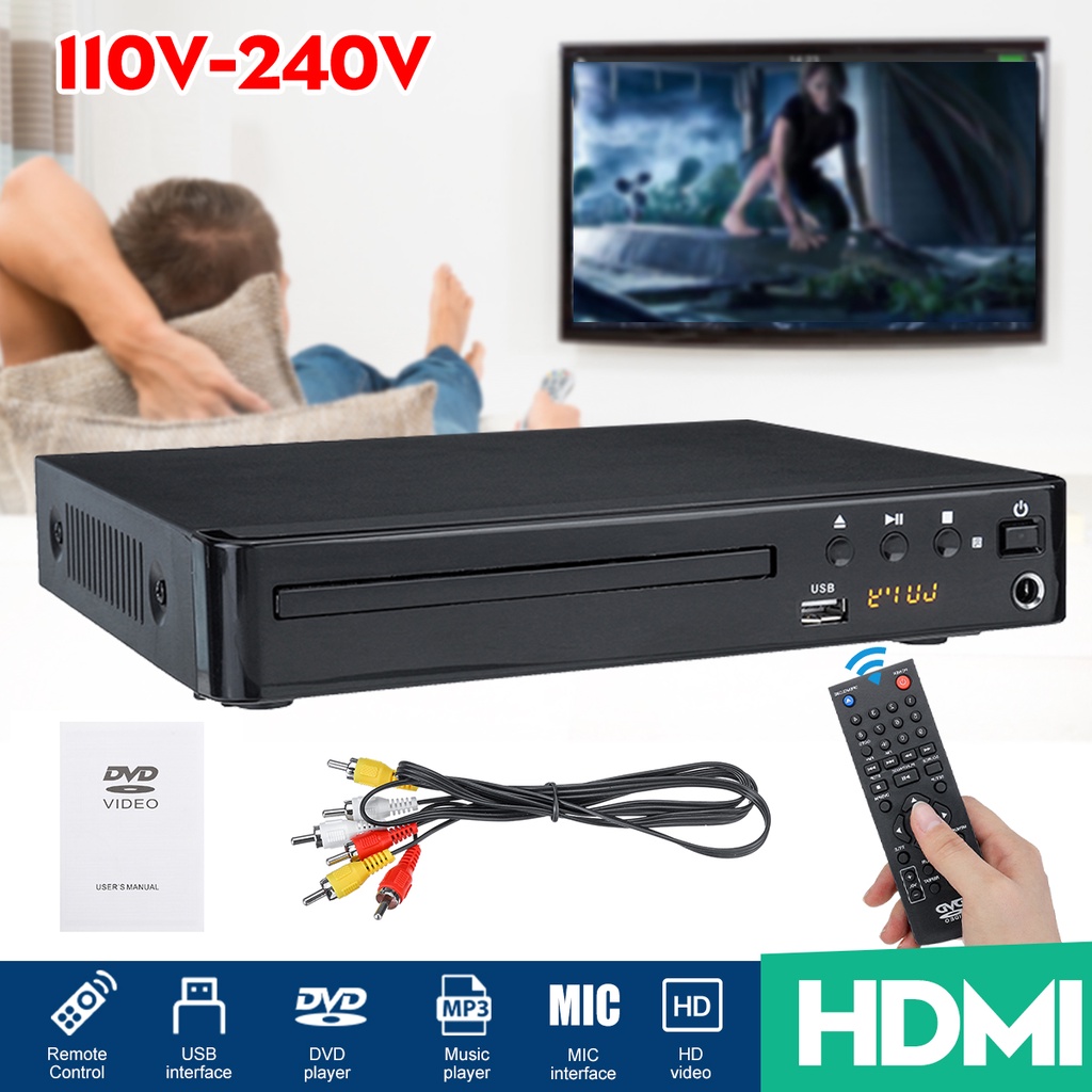 110V-240V USB Port DVD Player Support LCD HD DVD Player Compact Region ...