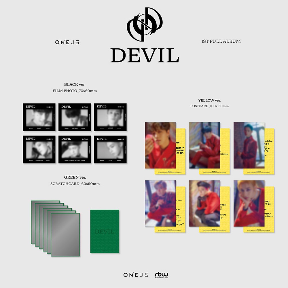 ONEUS 1st Album - DEVIL [HIDDEN CARD] (Film Photo, Scratchcard ...
