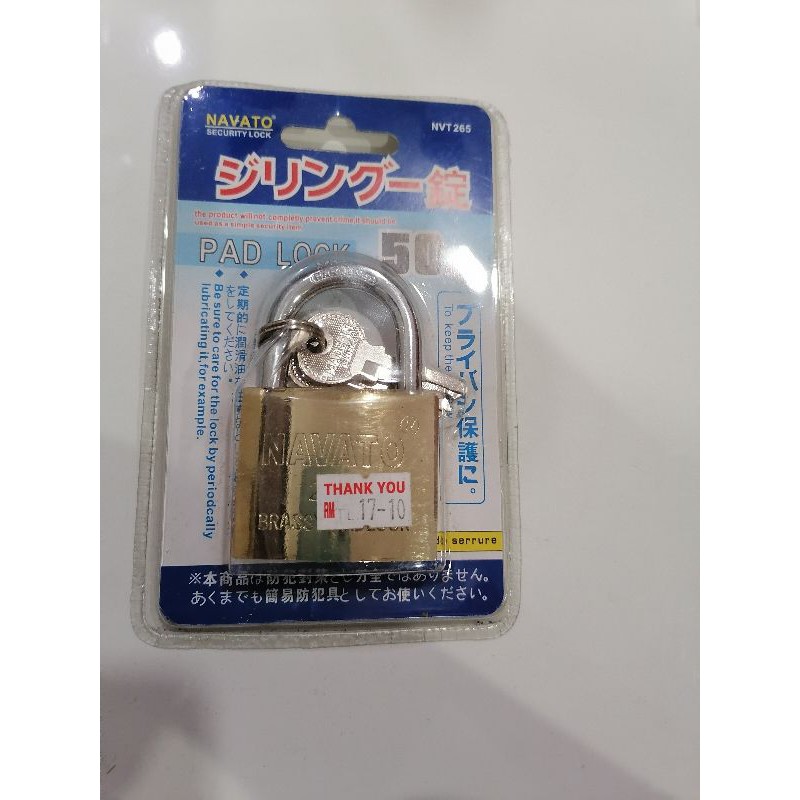 NAVATO Security Pad Lock 50mm | Shopee Malaysia